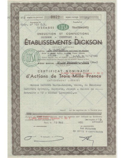EDSA - Dickson Constant S.A. Tissages Traitements Enduction et Confection